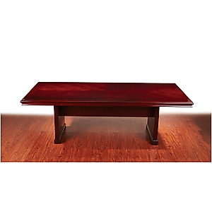 Thaweesuk Shop New 8 FT Cherry Finish Executive Rectangle Shaped Real Wood Conference Table Legs Traditional Racetrack Boardroom Meeting Room Office Table Desk Furniture 96" L x 48" W x 30" H of Set