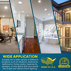 SUNPERIAN 6 Pack BR40 LED Light Bulbs, 13W=85W, 3500K Natural White, 1400 Lumens, Dimmable Flood Light Bulbs for Recessed Cans, Enclosed Fixture Rated, Damp Rated, UL Listed, E26 Standard Base