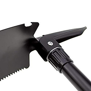 Hovico Military Portable Folding Shovel and Pickax, Small Compact Pickaxe with Carrying Pouch, Military Entrenching Survival Multitool for Camping, Hiking, Backpacking, Pouch Included - Green