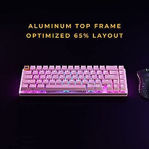 Glorious Gaming - Cute Pink Gaming Keyboard - Custom 65 Percent TKL Keyboard - Compact Low-Profile - Hot Swappable Mechanical Keyboard w/MX Keys - Double Shot Keycaps & Linear Switches