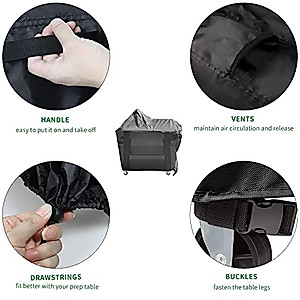 Andacar Outdoor Sink Cover for Cuisinart Outdoor Prep Table, Waterproof Sink Station Cover Dustproof Prep Table Cover Durable Prep Station Cover for Grill Black-48x24x48inch