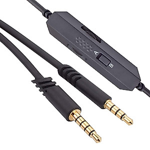 Toeasor Replacement A50 Cable A50 A10 Cord with Inline Mute Volume Control Microphone Compatible with Astro A10/A40/A50 Gaming Headset MixAmp (Mode A&B)