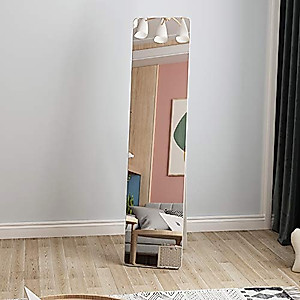 SogesHome 63'' x 15'' Full Length Body Mirror, Full Body Mirror Wall Mirror, Floor Mirror with Stand, Dressing Mirror for Bedroom, Living-Room, White