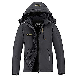 MOERDENG Men's Waterproof Ski Jacket Warm Winter Snow Coat Mountain Windbreaker Hooded Raincoat