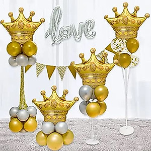 NpeyBeicuelq 4Pcs Gold Crown Foil Balloons Decorations.Wedding Bridal Shower Marriage Engagement Party Supplies
