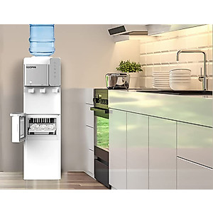 SOOPYK Hot and Cold Water Dispenser with Ice Maker for 5 Gallon Bottle Water Cooler Dispenser Built-in Ice Maker 27 lbs in 24 hrs with Child Safety Lock