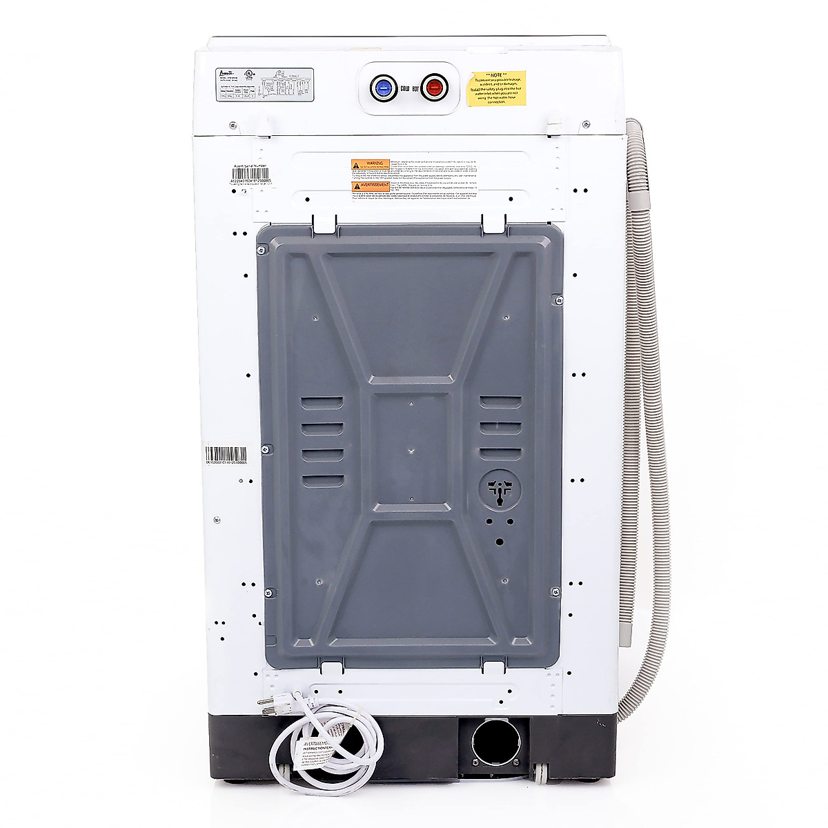 Avanti STW16D0W Portable Washing Machine 1.7 Cu. Ft. Capacity, Top Loading with Hot and Cold Water Inlets, 6 Cycles, Compact for Apartments Dorms and RVs, White