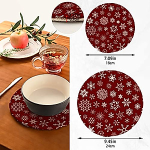 ALAZA Christmas Snowflake Pot Holders Trivets Set 2 Pcs,Potholders for Kitchens,Cotton Coasters Trivets for Hot Dishes/Hot Pots and Pans/Hot Pot Holders
