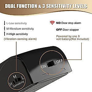 AceMining Portable Door Lock & 2 Pack Black Door Stop Alarm