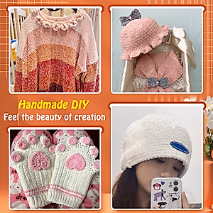 TLKKUE Chunky Chenille Yarn(7OZ/200G), 3 Strands of Yarn Soft Chenille Velvet Yarn for Crocheting Knitting Thick Blanket Yarn for Shoe Hat Clothing Cushion (Brown)