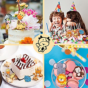 Flycalf Animal Cookie Cutter Giraffe with Plunger Stamps Jungle Cake Decoration for DIY Biscuit Cutter Baking PLA Cutter Molds for Party 3" Kitchen Supplies