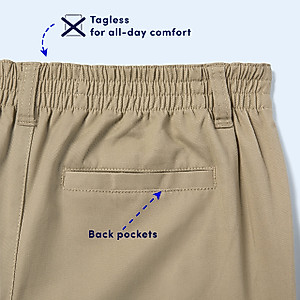 French Toast Boys' Toddler Pull-on Relaxed Fit School Uniform Pant (Standard & Husky), Heather Gray, 2T