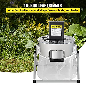 VEVOR Bud Leaf Trimmer, 16 inch Electric and Manual Hydroponic Dry or Wet Plant Trimming Machine, with Sharp Stainless Steel Blades & Solid Metal Gearbox & Hand Pruners, for Flowers, Leaves, Herbs