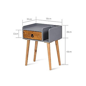 SJYDQ Steady Pine Wood Drawer Cabinet Handle Storage Cabinet Stable Bedside Table MDF Sheet Aluminum Nightstand Easy Install