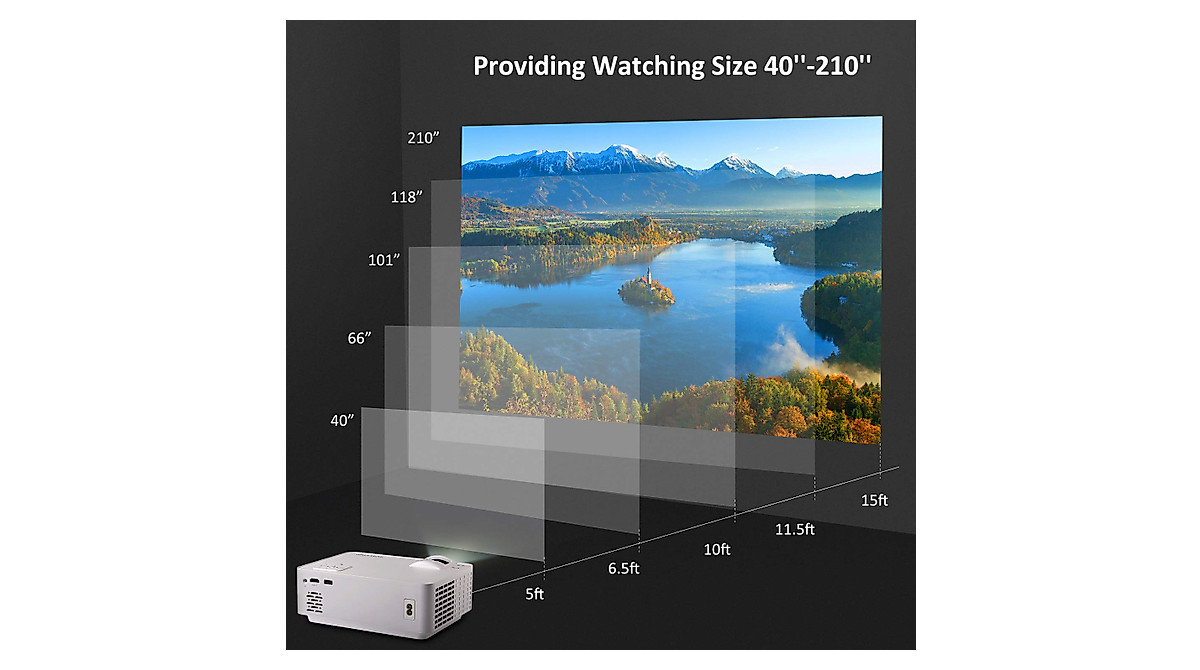 Mini Projector 7500 Lux 210" - Vibrant HD Visuals for Home & Outdoors