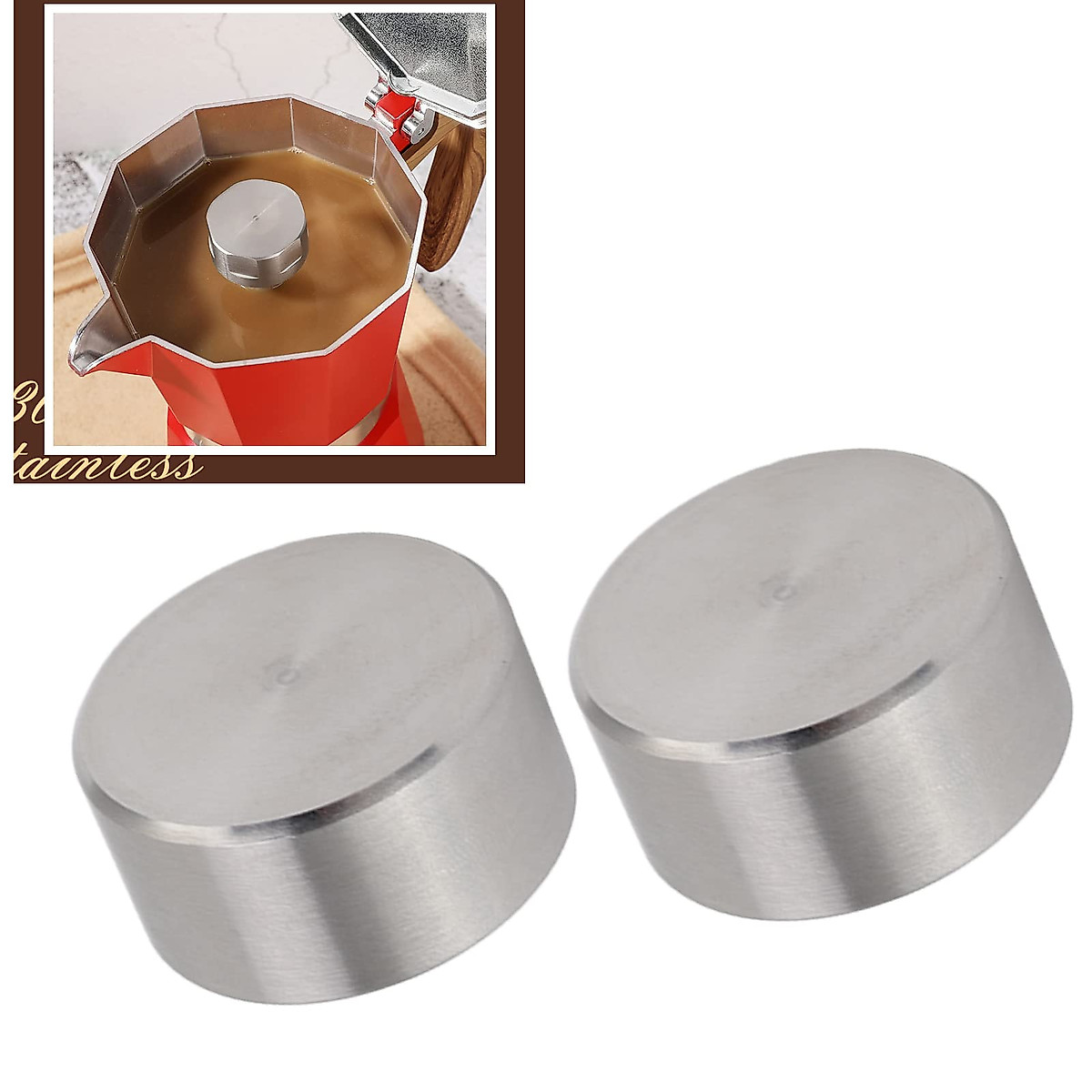 Moka Coffee Pot Splashing Proof Cover Anti Rust Stainless Steel Splash Cap Accessory 2Pcs Coffee Machines Appliances