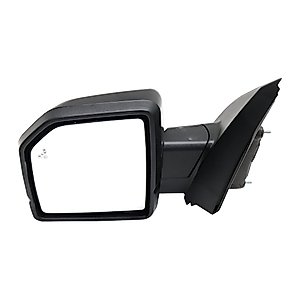 Kool Vue Driver Side Power Heated Mirror for Ford F-150 2015-2020 Power Fold With Signal Light, Blind Spot Monitor, Memory & Puddle Lamp Paintable