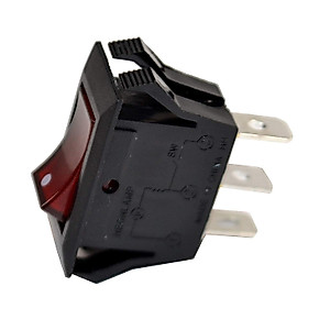 HQRP Red Lighted Rocker Switch ON OFF Compatible with Great Northern Princeton Popper Popcorn Machine NF1044