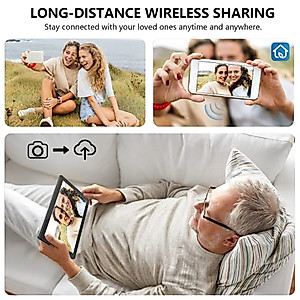 WiFi Digital Photo Frames 10.1 Inch Smart Digital Photo Frame 1920x1080 Touch IPS Screen Electronic Photo Albums with 16GB Storage Easy Setup Share Photos Video via App Auto-Rotate