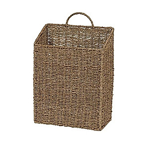 Household Essentials ML-5613 Seagrass Wall Basket Set, Brown, 2 Piece