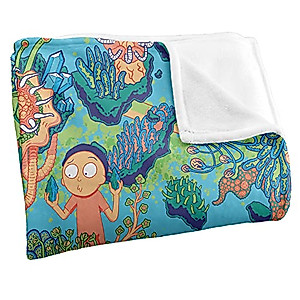 Rick and Morty Botanical Space Silky Touch Super Soft Throw Blanket 36" x 58",Multi Multicolor