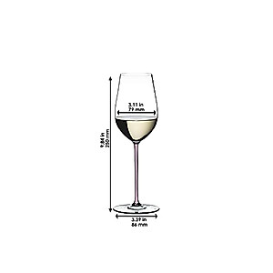 Riedel Fatto A Mano Riesling Glass, 1 Count (Pack of 1), Pink