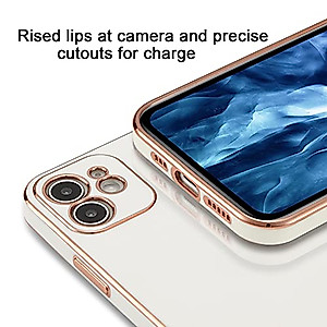 DEFBSC Electroplate Case for iPhone 11, Luxury Electroplated Edge Soft TPU Bumper iPhone 11 Case, Full Body Camera Protection Shockproof Anti-Fall Heavy Duty Protective Phone Case, White