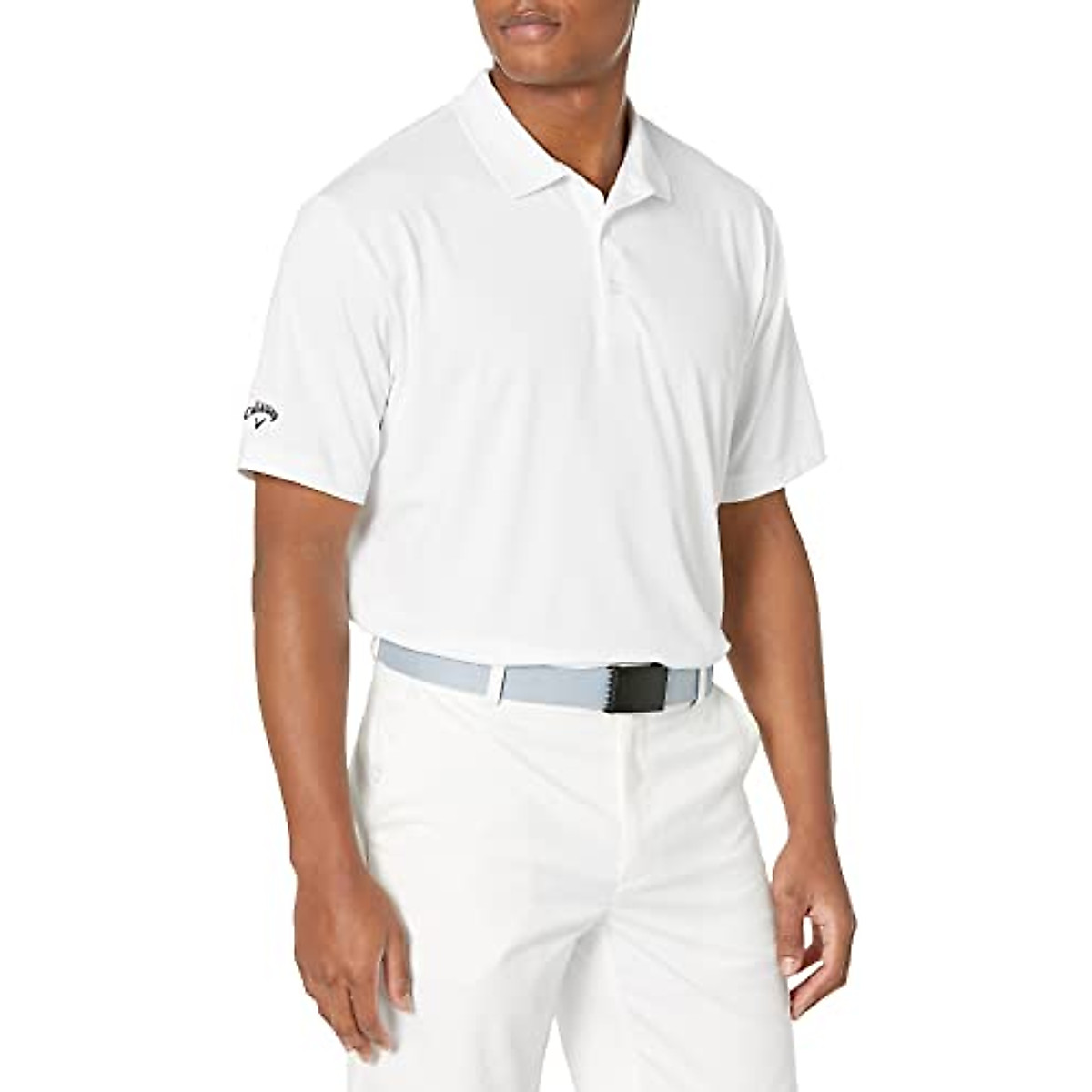 Callaway Men's Solid Opti-Dri Short Sleeve Golf Polo Shirt With Stretch Fabric, Sun Protection, Extended Sizing (Sizes Small-4Xl), White, 4X-Large