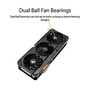 ASUS TUF Gaming AMD Radeon™ RX 6800 XT OC Edition Graphics Card (PCIe 4.0, 16GB GDDR6, HDMI 2.1, DisplayPort 1.4a, Dual Ball Fan Bearings, All-Aluminum Shroud, Reinforced Frame, GPU Tweak II)