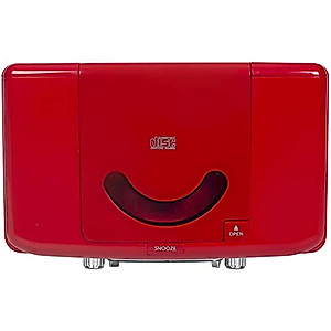 Crosley CR612B-RE Corsair Tabletop AM/FM Bluetooth Radio with CD Player and Dual Alarm Clock, Red