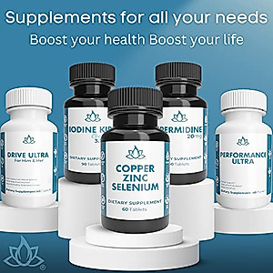 Copper 5mg Zinc 40mg Selenium 200mcg 3 in 1 Formula High Absorption - 60 Tablets | New World Health Brands