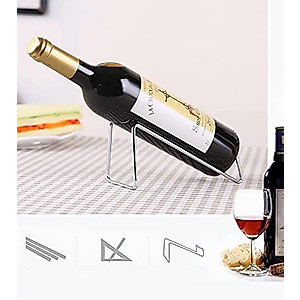 FrontierDecoration Frontier Simple Chrome Steel Wine Bottle Holder Tabletop Wine Rack