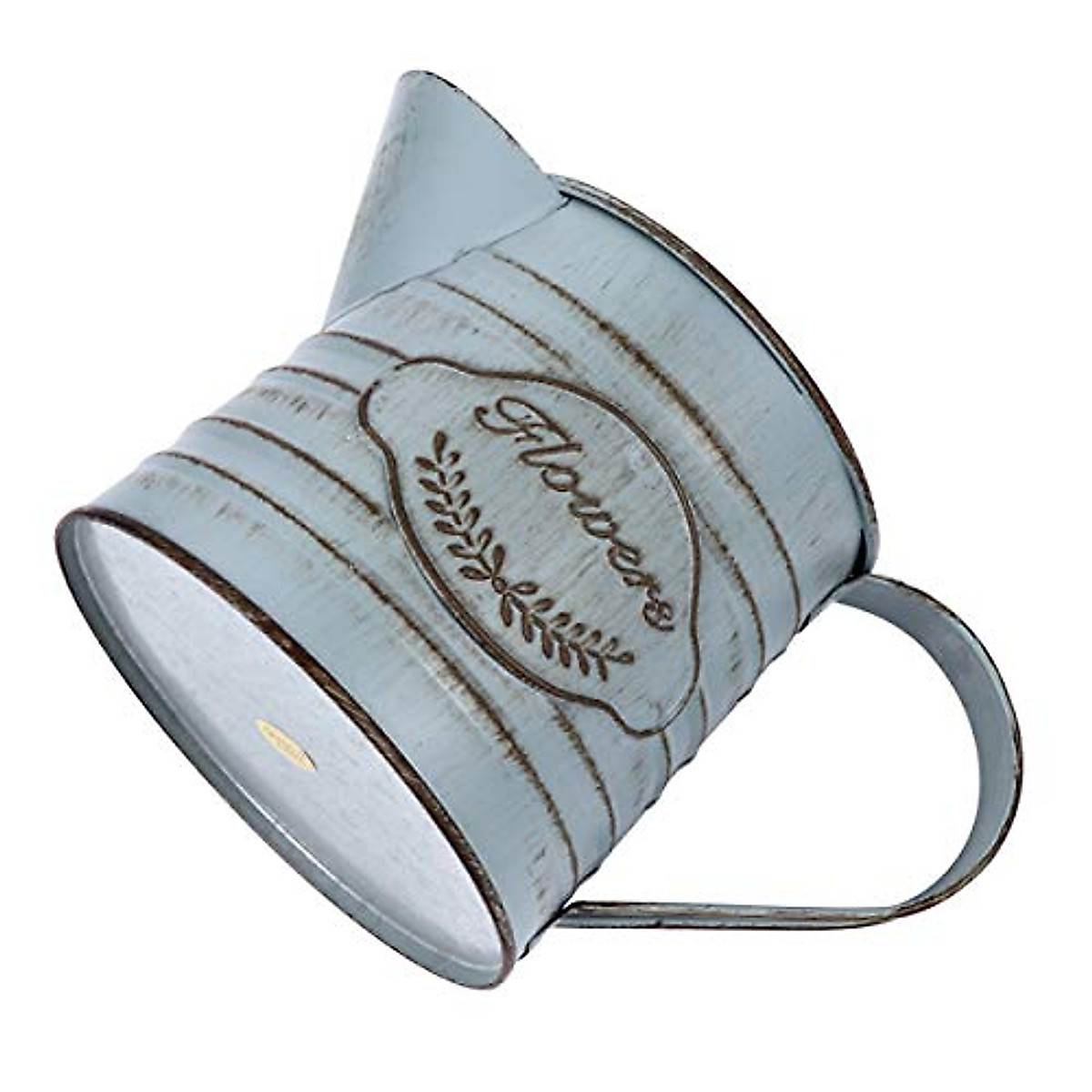 DOITOOL Metal Buckets Flower Pot Galvanized Tinplate Tin Pails Planter Pot Garden Container Vintage Bonsai Pot Pitcher Holder Farmhouse vase for Home Garden Dried Fresh Flower