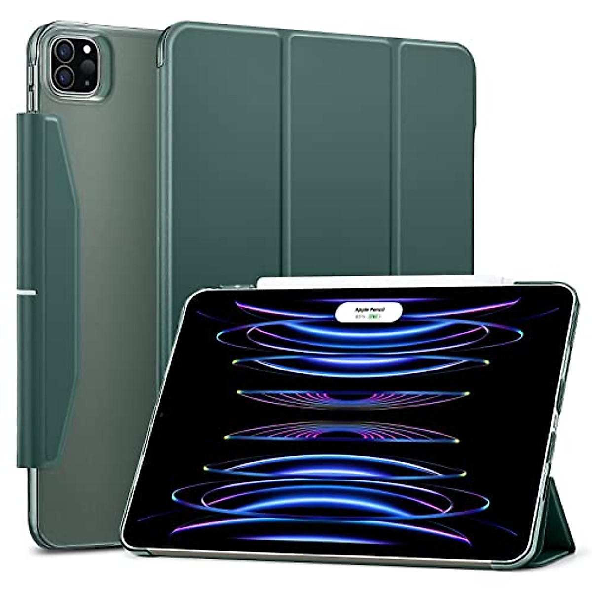 ESR for iPad Pro 11 Inch Case (2022/2021), Ascend Trifold Smart Case with Magnetic Clasp, Auto Sleep and Wake, Slim and Lightweight, Pencil 2 Wireless Charging, Frosted Forest Green