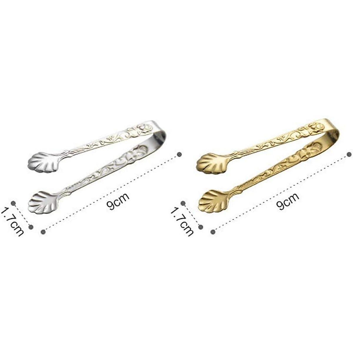 Silver Mini Serving Tongs, Vintage Rose Relief Handle Ice Cube Clips Sugar Tongs, Stainless Steel Sugar Cube Tongs, for Tea Coffee Appetizers Desserts, Sugar Tongs, Tongs