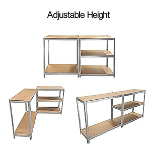 5 Tier Boltless Garage Shelving Adjustable Heavy Duty Shelves Workshop Storage Racking Shelves Organization for Bookcase,Display Cabinet, 875kg Loading Capacity, Black (180x90x40cm),1Pack