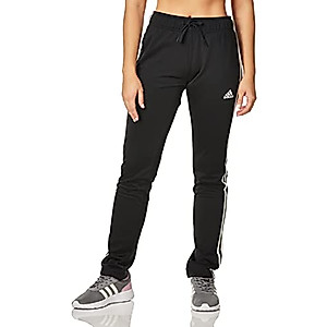 adidas Women's Warm-Up Tricot Regular 3-Stripes Track Pants, Black, Medium