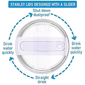 Stanley Cup Lids, 9 Pack Stanley Replacement Lid Accessories for Stanley Tumbler Cup 40 oz 2.0 and Other Tumbler 40 oz, Including Straw Cover Cap, Replacement Straws And Lid Spill Plug (Orchid)