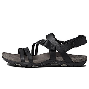 Merrell Sandspur Rose Convert Sandals for Women - Textile Lining with Slingback Design, Hook-Loop Closure, and Rubber OutsoleBlack 8 M