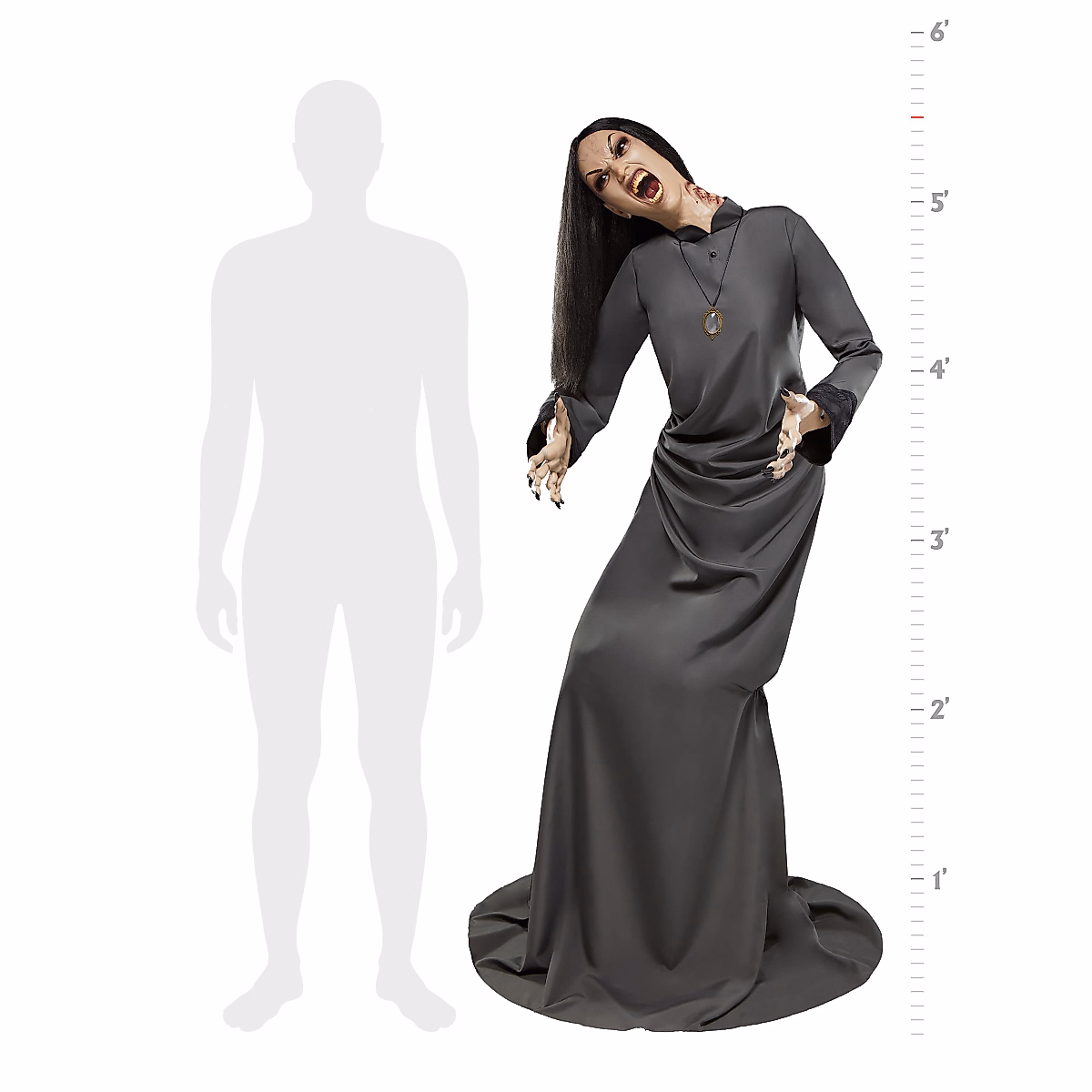 Spirit Halloween The Widow Animatronic | Halloween Décor | Horror Décor | 5.8 Feet | IR Sensor Activated | Moving Prop