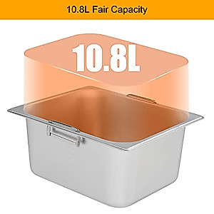 ROVSUN 11.4QT Electric Deep Fryer w/Basket & Lid, Countertop Kitchen Frying Machine, Temperature Adjustable Stainless Steel French Fryer for French Fries, Donuts, 2.5KW 60Hz 110V