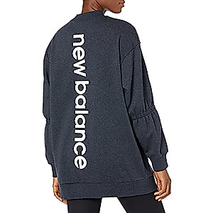 New Balance Women's Achiever Crew Sweatshirt, Eclipse Heather, Small