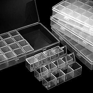 Large Separate 28 Grids Diamond Embroidery Box Plastic Diamond Painting Accessories Diamond Painting Kit Jewelry Organize Box Beads Organizer Storage Craft Box (4)