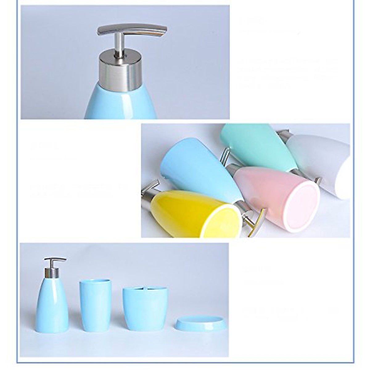 YOURNELO Lovely Macaron Bathroom Accessories Set of 5 Pcs (Yellow)