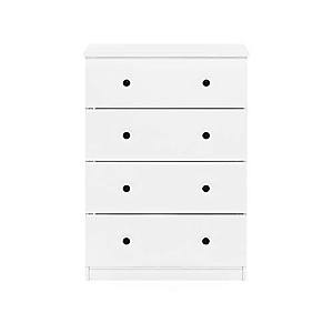 Furinno Tidur Simple Design Dresser, 4-Tier Knob, Solid White