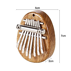 Elejolie Mini Kalimba 8 Key Thumb Piano Exquisite Finger Piano Portable for Beginner Kids Adult,Musical Marimba with Pendant Gift for Christmas/Xmas/Thanksgiving Day Brown