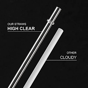 24 Pcs, Highly Clear Reusable Straws with 4 Straw Brushes, 10.5 in Long Hard Plastic Drinking Straws, Transparent Replacement Straws for 16OZ-32 OZ Tumblers, Cups, Jars, YETI, Starbucks - BPA FREE