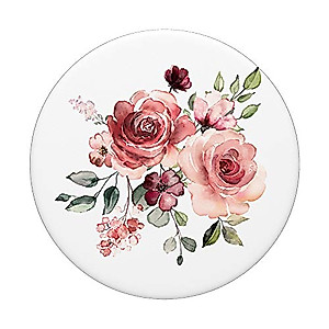 Maroon and Peach Floral Bouquet Design: Flower PopSockets PopGrip: Swappable Grip for Phones & Tablets