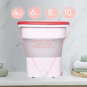 Portable Washing Machine - Mini Washing Machine with Drain Basket & 3 Mesh Laundry Bags, Portable Washer for Underwear, Bra, Baby Clothes, Socks, Stockings,Chinese Plug (Requires Additional Converter)