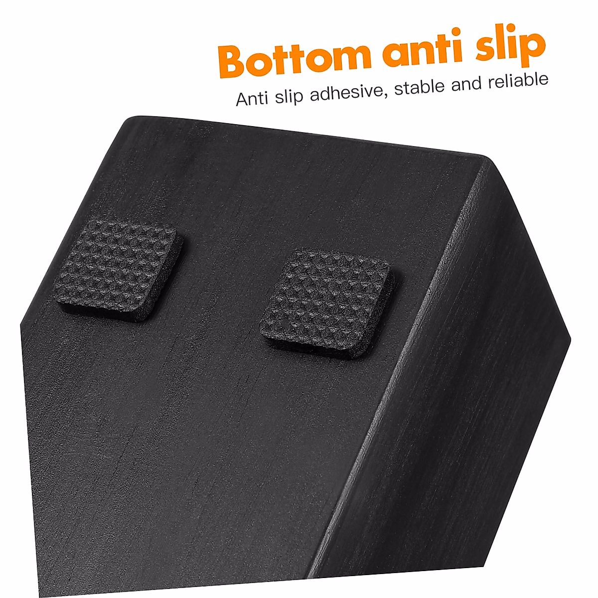 IMIKEYA Full Length Mirror Stand, Wooden Floor Mirror Base Dressing Mirror Holder Support Picture Frame Rack Wood Artwork Display Bracket for Bedroom Living Room Black